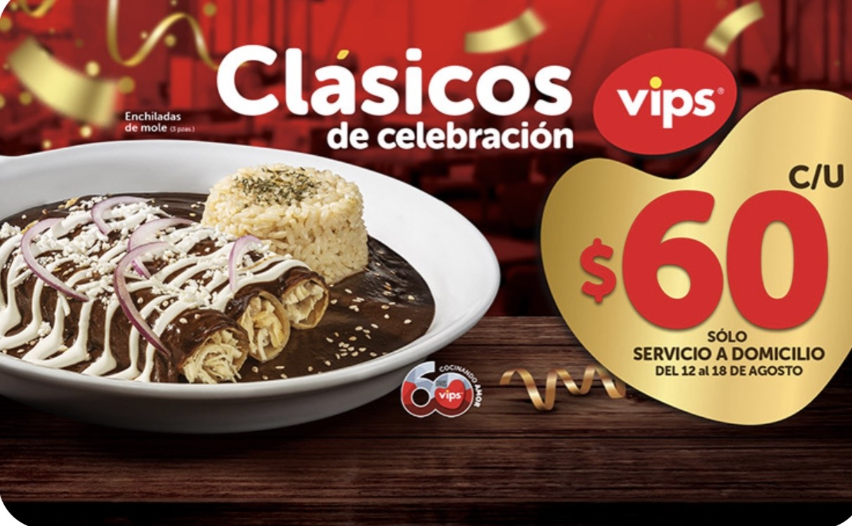 News - Vips: 60 años cocinando tus clásicos, disfrútalos a sólo $60 ...